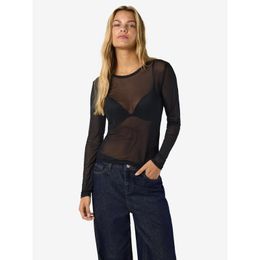 Noisy may Damen Noisy may Netzshirt &raquo;NMJUDITH L/S MESH TOP BG NOOS&laquo; transparent schwarz M