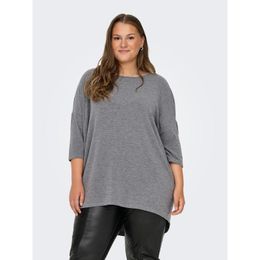 Only Carmakoma Damen Only CARMAKOMA 3/4-Arm-Shirt &raquo;CARLAMOUR 3/4 TOP JRS NOOS&laquo; Materialmix, loose fit grau L