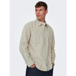 Only & Sons Only & Sons Herren ONLY & SONS Langarmhemd &raquo;OS ONSALP RLX 2PKT WASHD COR&laquo; silber L, N-Gr
