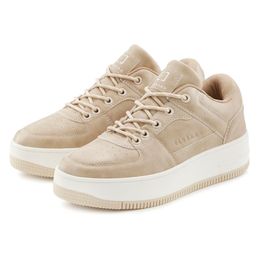 ELBSAND Damen Sneaker &raquo;Schn&uuml;rschuh, Freizeitschuh, Halbschuh, Schn&uuml;rhalbschuh, Turnschuh&laquo; mit modischer Plateausohle beige 36