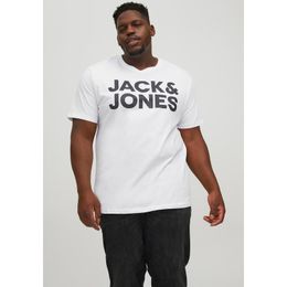 Jack & Jones PlusSize Jack & Jones Plussize Herren Jack & Jones PlusSize Rundhalsshirt &raquo;CORP LOGO TEE&laquo; wei&szlig; 5XL