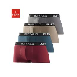 Buffalo Herren Hipster Packung, 4 Stk. knapp sitzende Boxershorts mit Kontrastbund aus Baumwollmischung bunt S, 4 Stk.