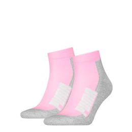 Puma Damen Puma Kurzsocken &raquo;Puma UNISEX BWT CUSHIONED QUARTER 2P&laquo; 2 Paar, Zweifarbig, Rippenb&uuml;ndchen rosa 39-42