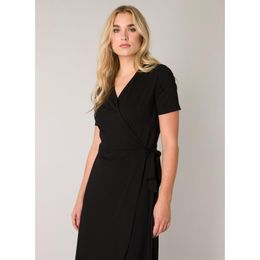 Base Level Damen Wickelkleid &raquo;Yvie&laquo; In bequemer, elastischer Qualit&auml;t schwarz 42, N-Gr
