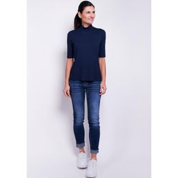 Seidel Moden Damen Stehkragenshirt im h&uuml;ftlangen Schnitt, MADE IN GERMANY blau 46