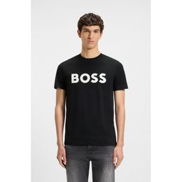 BOSS Orange Damen BOSS Orange T-Shirt &raquo;Thinking&laquo; 1 Stk. Rundhalsausschnitt, Regular Fit, gro&szlig;er Logodruck schwarz 6XL