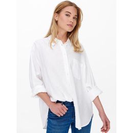 Only Damen Only Longbluse &raquo;ONLTOKYO L/S LINEN BLEND SHIRT&laquo; mit Leinen wei&szlig; L