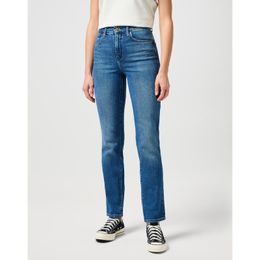 Wrangler Damen Straight-Jeans blau 33, L&auml;nge 32
