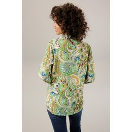 Aniston Casual Damen Aniston CASUAL Hemdbluse graphische Paisley-Muster - jedes Teil ein Unikat gr&uuml;n 40