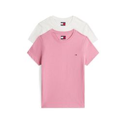 Tommy Jeans Damen T-Shirt &raquo;TJW 2PACK C-NECK TEE&laquo; Packung, 2er, 2 Stk. mit Logo-Stickerei rosa S (36)