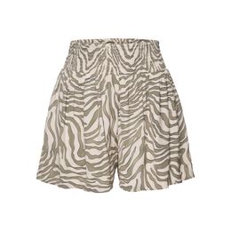 Lascana Damen Lascana Webshorts mit Animaldruck aus softer Satinqualit&auml;t, elegante kurze Hose gr&uuml;n 42, N-Gr