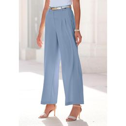 Lascana Damen Lascana Palazzohose im Business-Look, elegante Anzughose mit Taschen blau 38, N-Gr