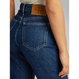 Calvin Klein Jeans Damen Mom-Jeans &raquo;HIGH RISE STRAIGHT&laquo; leichte Stoned wash Optik, mit Coinpocket blau 29, L&auml;nge 30