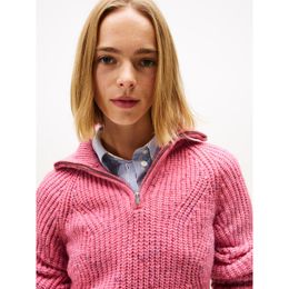 Tommy Jeans Damen Troyer &raquo;TJW NEP 1/4 ZIP SWEATER&laquo; rosa XL (42)