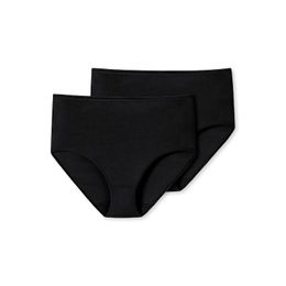 Schiesser Damen Midislip &raquo;Modal Essentials&laquo; 2er Pack, Glanzgarn-Details, weicher Bund, Basic schwarz 36
