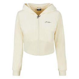 Fubu Damen Kapuzensweatshirt &raquo; Damen FW224-020-1 Signature Velours Zip Hoodie offwhite&laquo;, 1 Stk. M