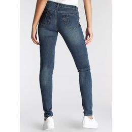 Arizona Damen Skinny-fit-Jeans &raquo;Ultra-Stretch, sehr bequem, gut zu kombinieren&laquo; extra-eng geschnittene Beinform, normale Leibh&ouml;he blau 52, N-Gr