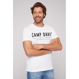 CAMP DAVID Herren CAMP DAVID T-Shirt mit Logo-Print auf der Vorderseite wei&szlig; M