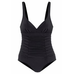 Lascana Damen Lascana Badeanzug mit dekorativer Raffung und Shaping-Effekt schwarz 42, Cup C