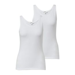 s.Oliver Damen s.Oliver Tanktop 2 Stk. 2-er Pack, Sommertop, mit Stretch wei&szlig; 42