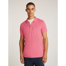 Tommy Jeans Damen Poloshirt &raquo;TJM SLIM PLACKET POLO&laquo; Piqu&eacute; mit Polokragen rosa S