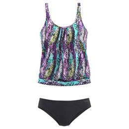 Lascana Damen Lascana Oversize-Tankini in sch&ouml;nem Federprint bunt 48, N-Gr