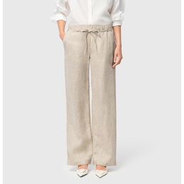 MAC Damen MAC Leinenhose &raquo;CHIARA BELT&laquo; Sommerhose Wide Fit, mit geradem, weitem Bein beige 36, L&auml;nge 30