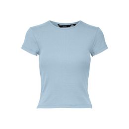 V&eacute;ro Moda Vero Moda Damen Kurzarmshirt &raquo;VMCHLOE SS SHORT TOP JRS NOOS&laquo; Baumwollmischung blau M