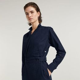 G-Star Raw G-Star Damen G-STAR Wickelkleid &raquo;Wrap Dress&laquo; Eingrifftaschen mit verstellbarer Taille blau M, N-Gr