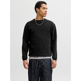Jack & Jones Jack & Jones Herren Sweatshirt &raquo;JJEBRADLEY mit Rippb&uuml;ndchen f&uuml;r Alltag und Freizeit&laquo;, Materialmix, relaxed fit schwarz 3XL
