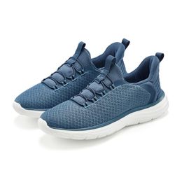 John Devin Herren Sneaker &raquo;Halbschuhe, Freizeitschuhe, Turnschuh&laquo; mit elastischen B&auml;ndern f&uuml;r schnelles Reinschl&uuml;pfen, Unisex VEGAN blau 42