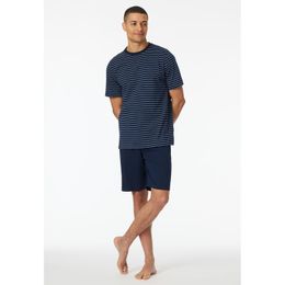 Schiesser Herren Shorty &raquo;Casual Essentials&laquo; 2 tlg. mit Streifen blau 48