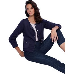 CREATION L PREMIUM Damen Strickjacke mit Jacquard-Muster marine Gr&ouml;&szlig;e 36