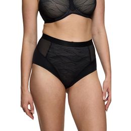 Triumph Damen Shapingslip &raquo;Airy Sensation&laquo; formend, feiner T&uuml;ll mit Rauenmuster, h&ouml;her geschnittene Passform schwarz 40