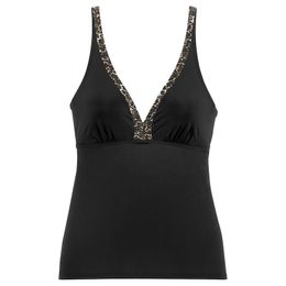 Lascana Damen Lascana B&uuml;gel-Tankini-Top &raquo;Adele&laquo; mit trendigen Details schwarz 38, Cup C