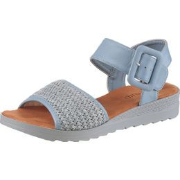 Damen Sandalette mit Gummizug hellblau Gr&ouml;&szlig;e 40