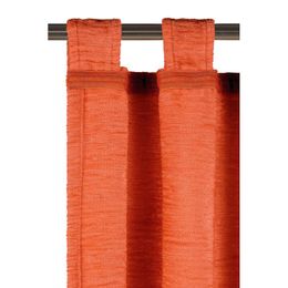 WIRTH Vorhang &raquo;Trondheim 328 g/m&sup2;&laquo; Schlaufen 1 Stk. tlg. orange Chenille, Polyacryl