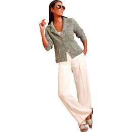 Heine Damen Strickjacke mit Effektgarn khaki-meliert Gr&ouml;&szlig;e 48