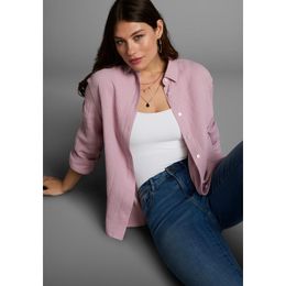 Laura Scott Damen Longbluse in Musselin-Qualit&auml;t rosa 46