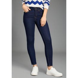 Kangaroos Damen Kangaroos Slim-fit-Jeans &raquo;CROPPED HIGH WAIST SLIM FIT&laquo; schmale Passform, R&ouml;hrenjeans, trendige Used-Waschung blau 38, N-Gr