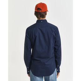 Gant Herren Langarmhemd &raquo;Slim Fit Popeline Hemd leichte Baumwolle strapazierf&auml;hig pflegeleicht&laquo; mit klassischer Logostickerei auf der Brust blau 3XL, 