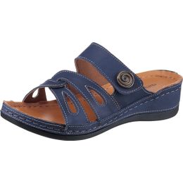 Damen Pantolette mit Keilabsatz marine Gr&ouml;&szlig;e 38
