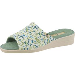 Damen Pantolette mit floralem Druck bleu-bedruckt, Gr&ouml;&szlig;e 38