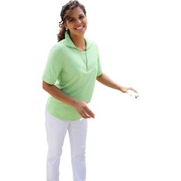 Damen Poloshirt mit 2-in-1-Optik reseda, Gr&ouml;&szlig;e 40