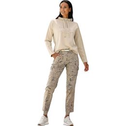 Heine Damen Stehkragenshirt mit Tunnelzug sand Gr&ouml;&szlig;e 50