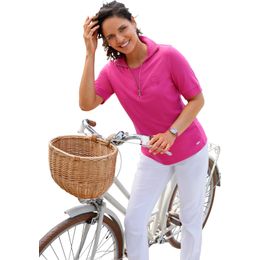 Damen Poloshirt mit 2-in-1-Optik fuchsia, Gr&ouml;&szlig;e 36