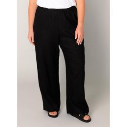 Base Level Curvy Damen Leinenhose &raquo;Yula&laquo; Sommerhose, Leinen-Viskose-Mix, mit elastischem Bund schwarz 48, N-Gr
