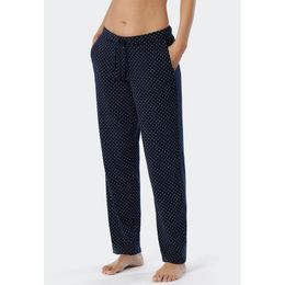 Schiesser Damen Loungehose &raquo;Mix + Relax&laquo; seitliche Taschen, elastischer Bund, Single Jersey, bequem blau 40, N-Gr