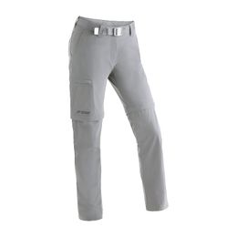 Maier Sports Damen Funktionshose &raquo;Inara slim zip&laquo; Damen Wanderhose, zipp-off Outdoor-Hose, 4 Taschen, Slim Fit grau 23, Kurzgr&ouml;&szlig;en