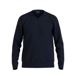 OLYMP Herren OLYMP V-Ausschnitt-Pullover &raquo;OLYMP Strick Casual&laquo; klassischer Strickpullover blau XXL